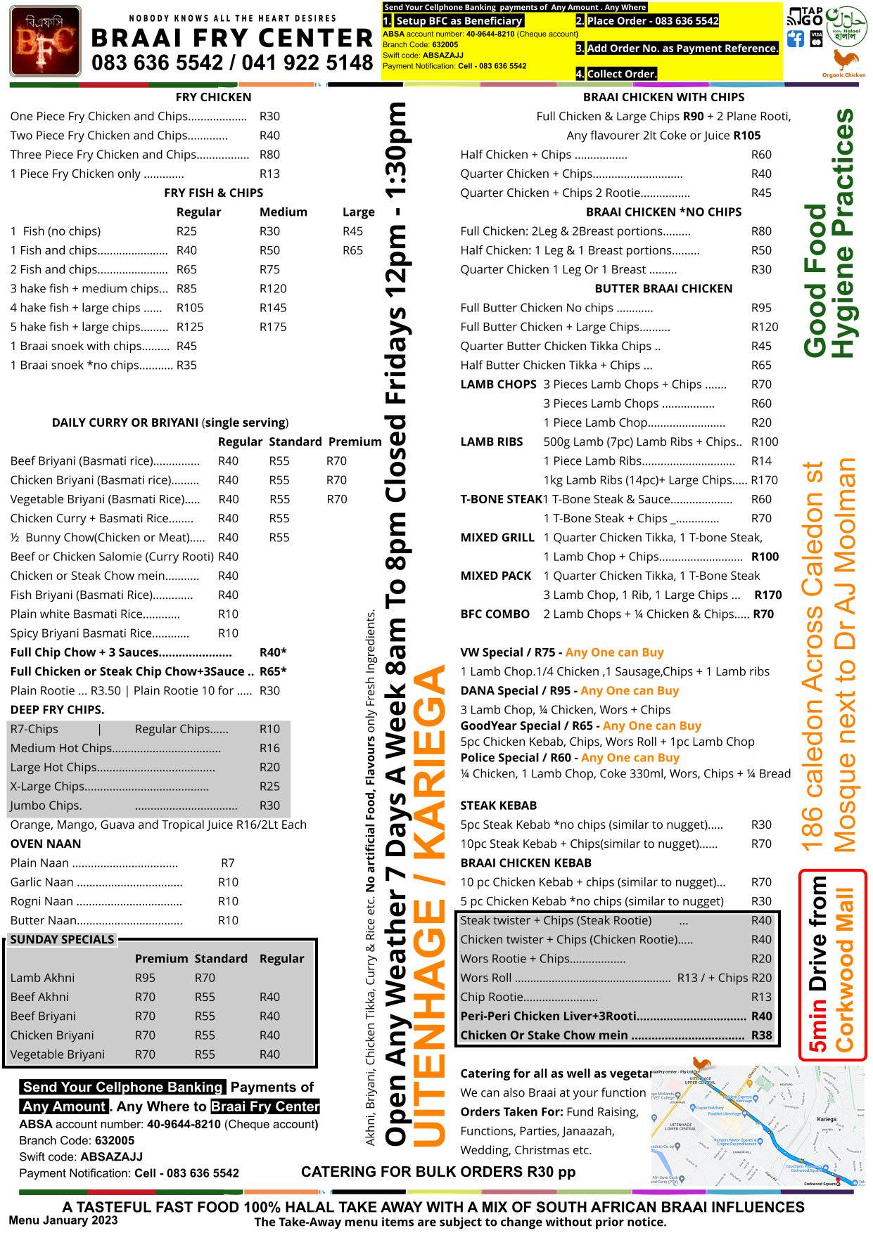 Menu at Real Taste Braai Centre restaurant, Uitenhage