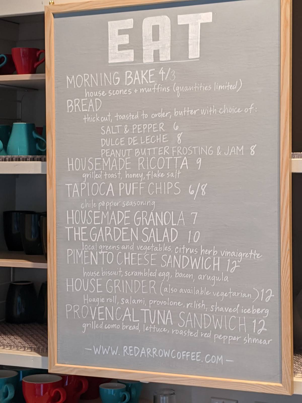Menu at Red Arrow Coffee & Cafe, Seattle
