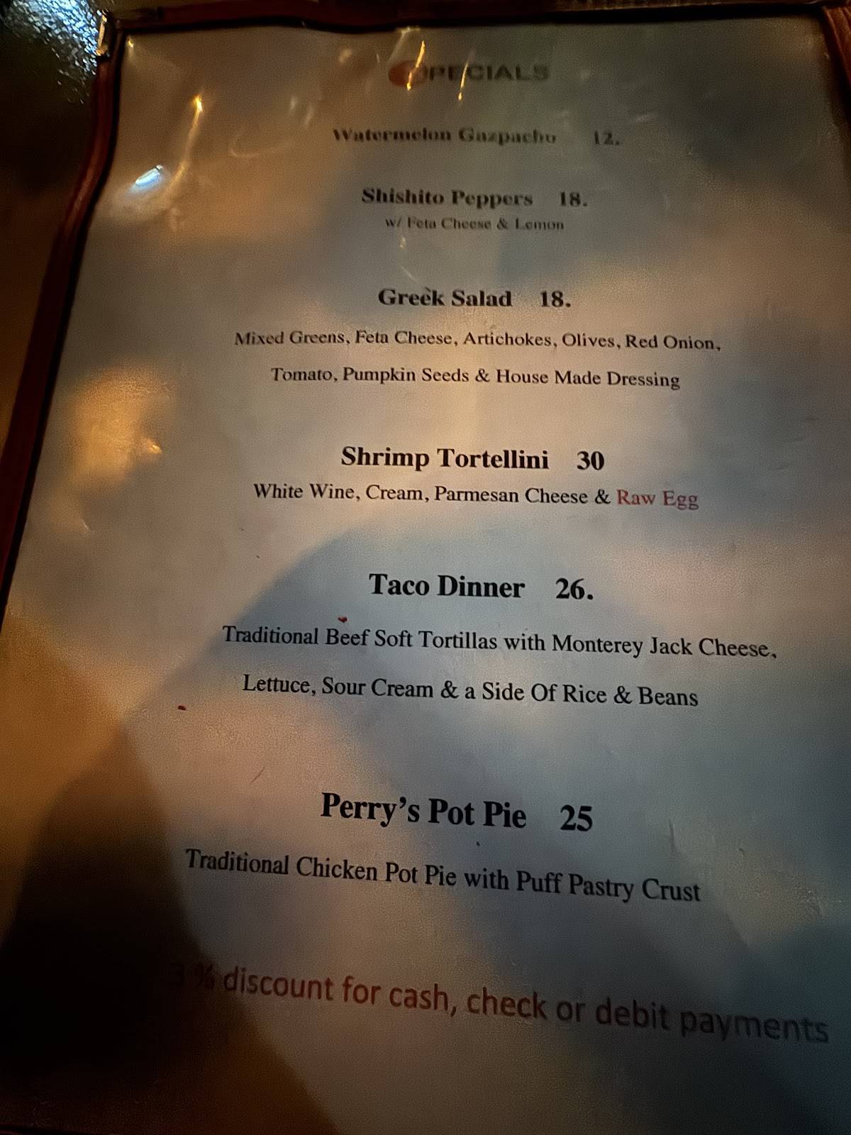 Menu at Red Dot Restaurant & Bar, Hudson