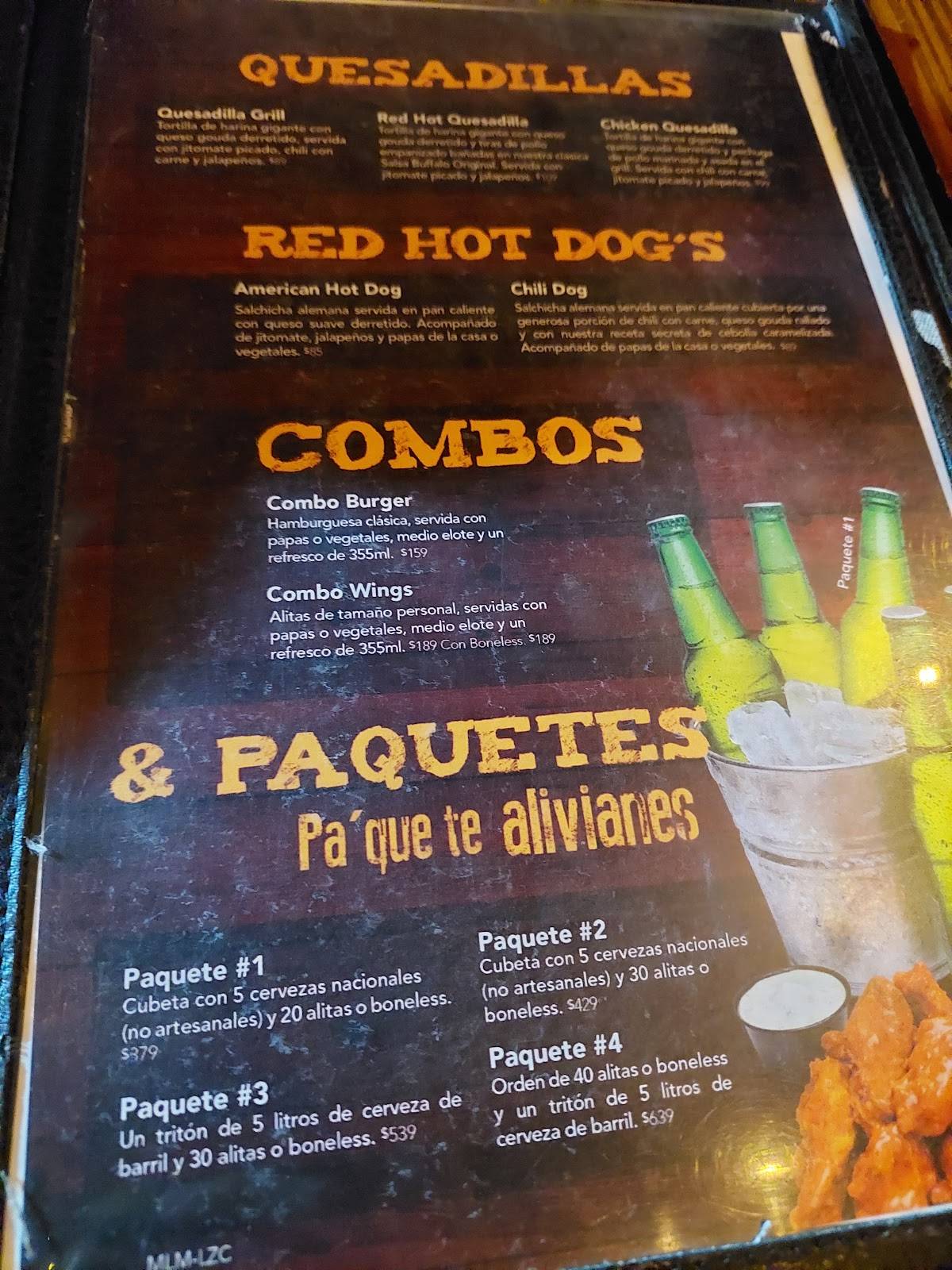 Carta del restaurante Red Hot Grill, Morelia