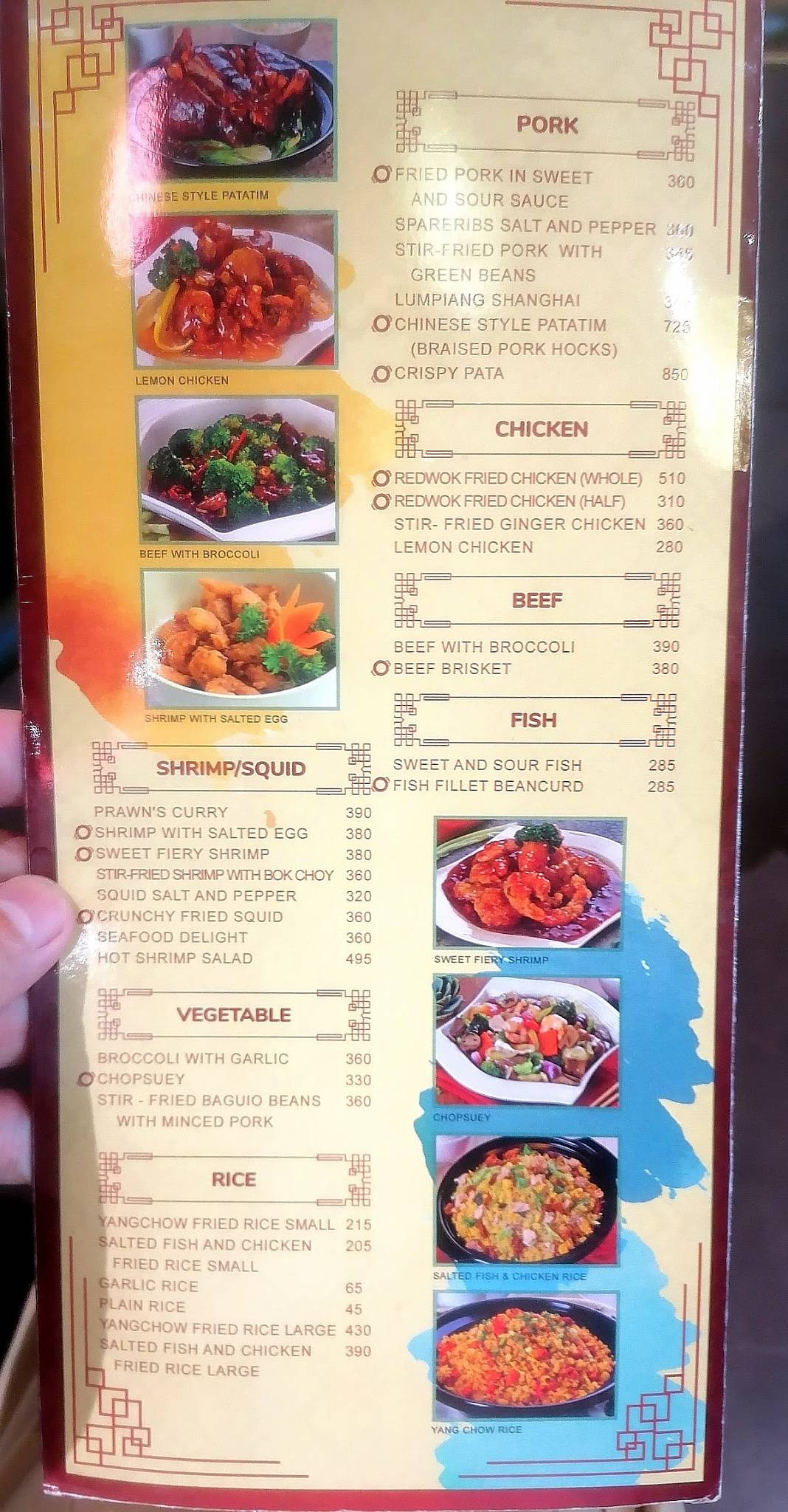 Menu at Red wok restaurant, Quezon City