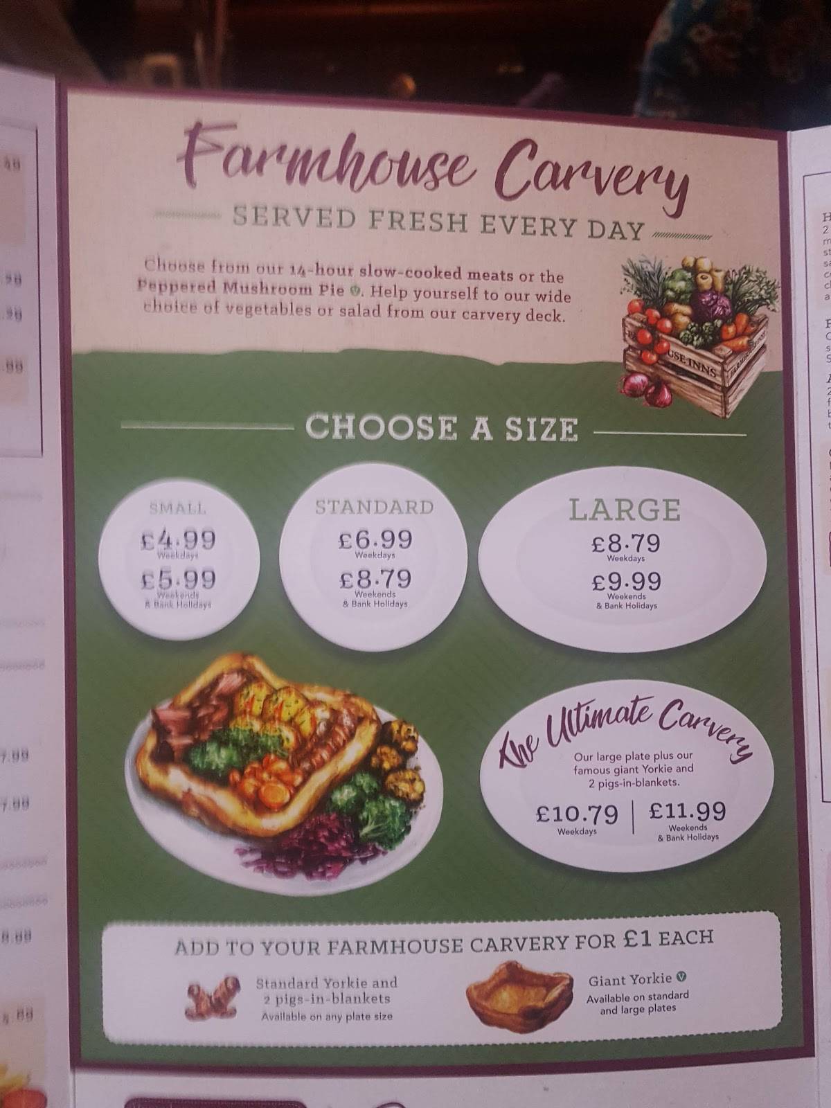 Menu at Redwood Farm - Farmhouse Inns pub & bar, Bristol