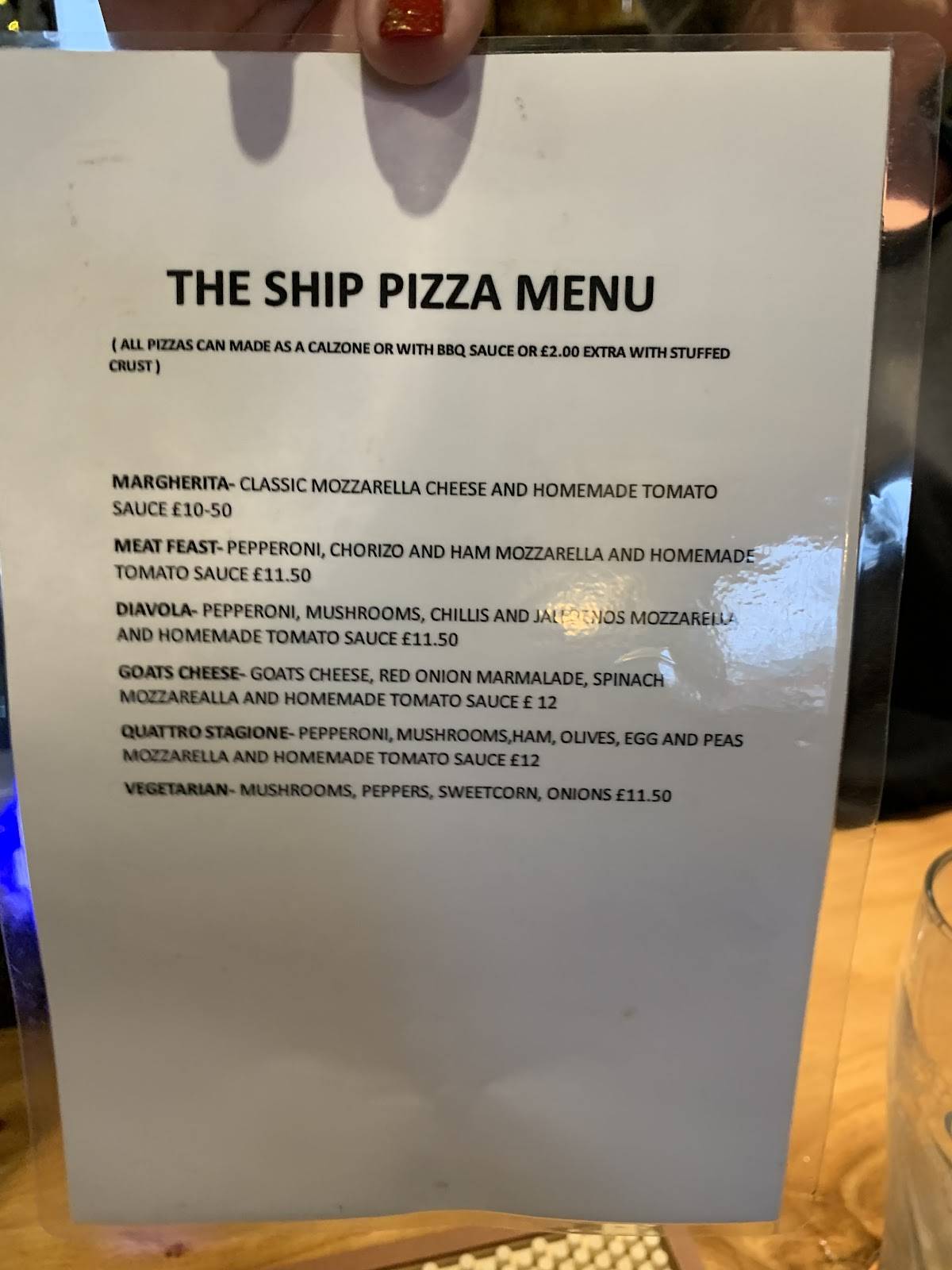 Menu at The Ship pub & bar, Reedham