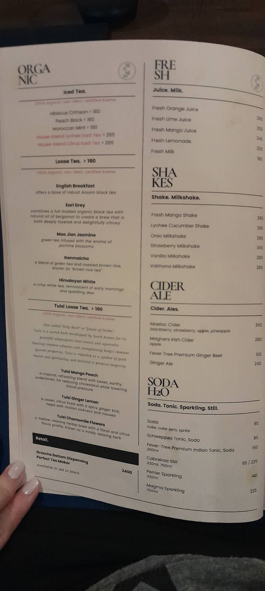 Menu at Refinery cafe, Makati, Joya Tower