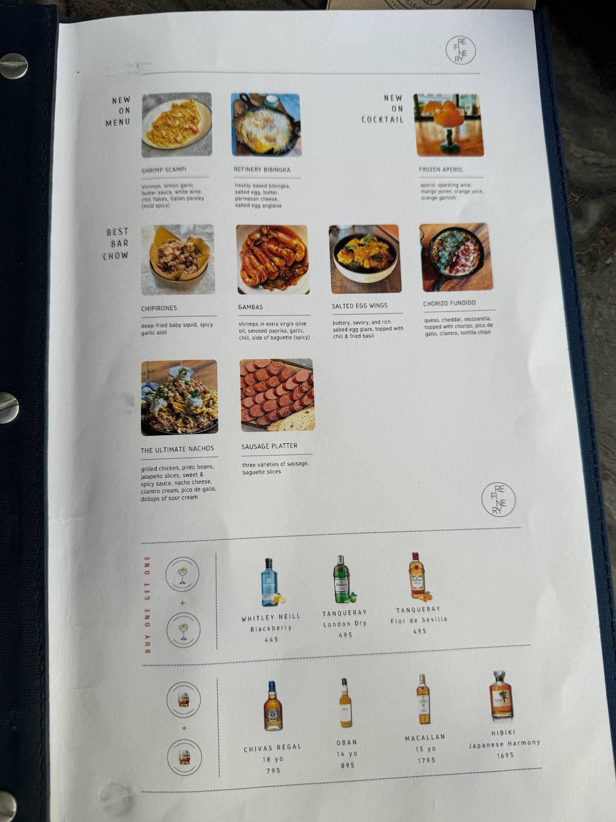 Menu at Refinery cafe, Makati, Joya Lofts & Towers