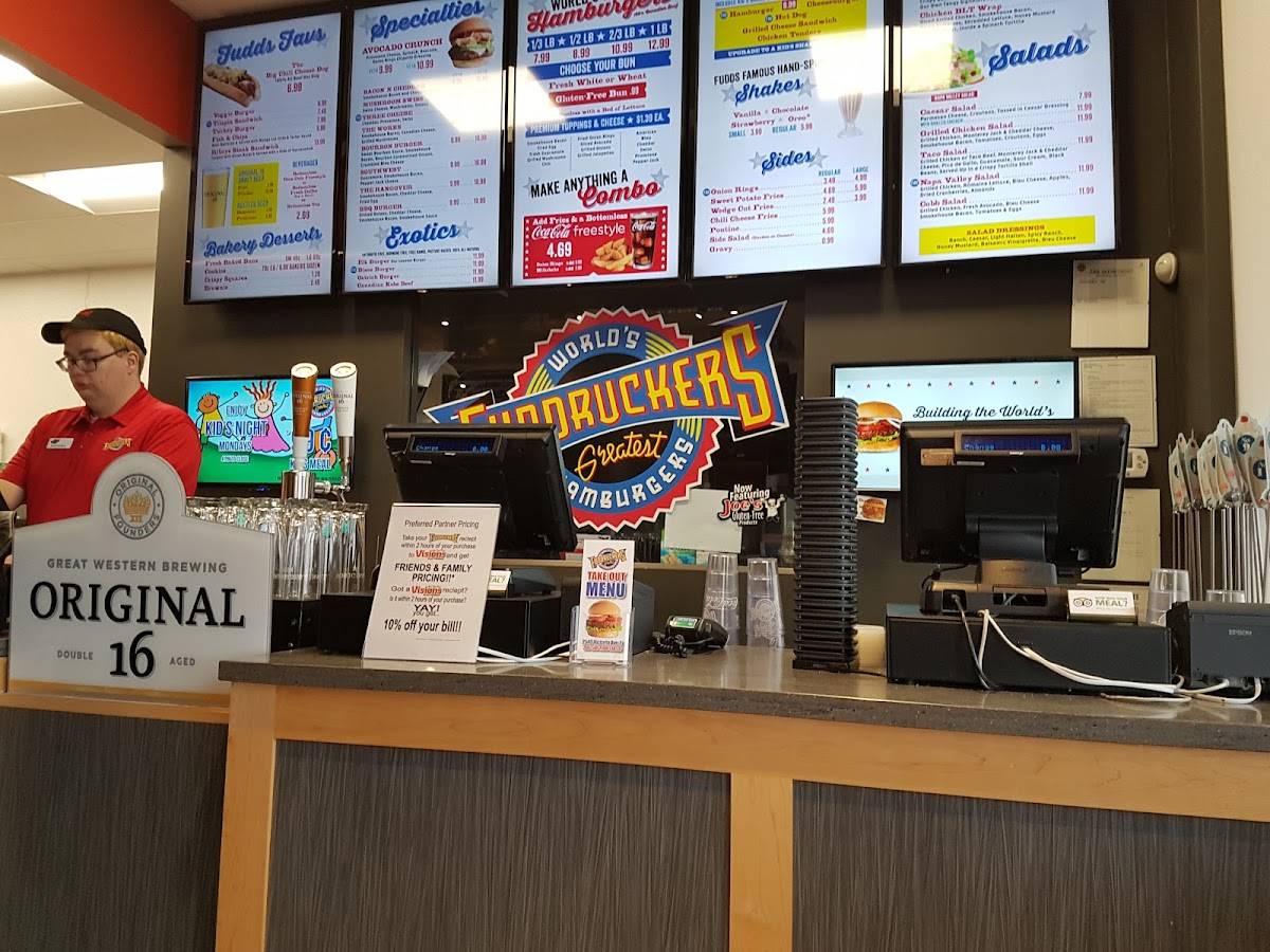 Menu at Fuddruckers restaurant, Regina