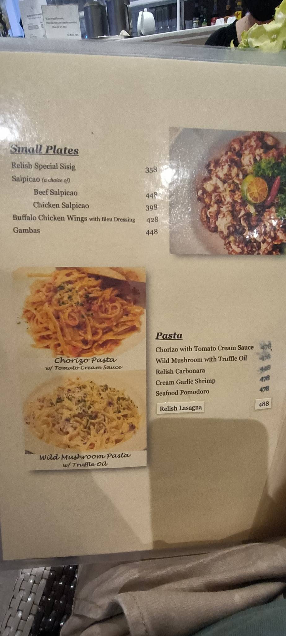 Menu at Relish, Hello Happiness! restaurant, Quezon City