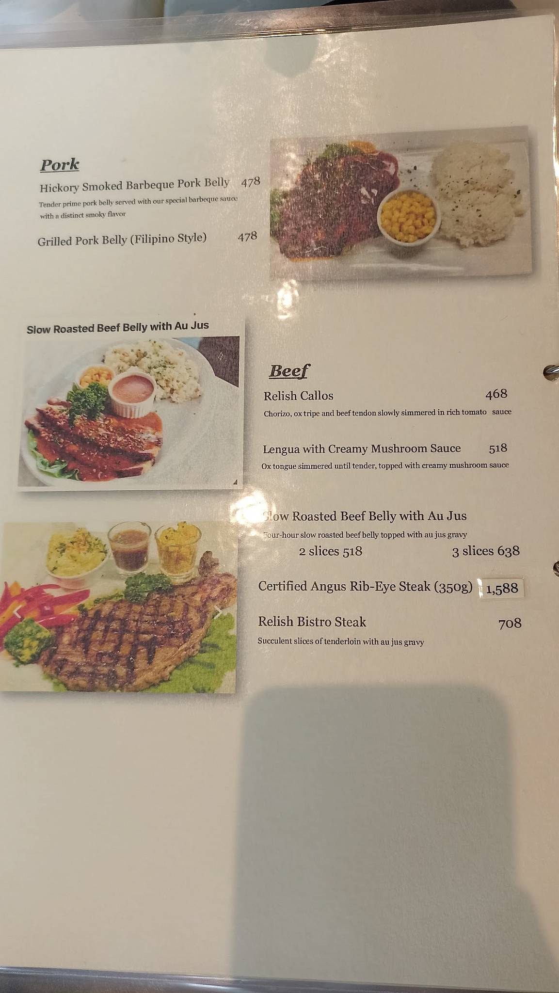 Menu at Relish, Hello Happiness! restaurant, Quezon City