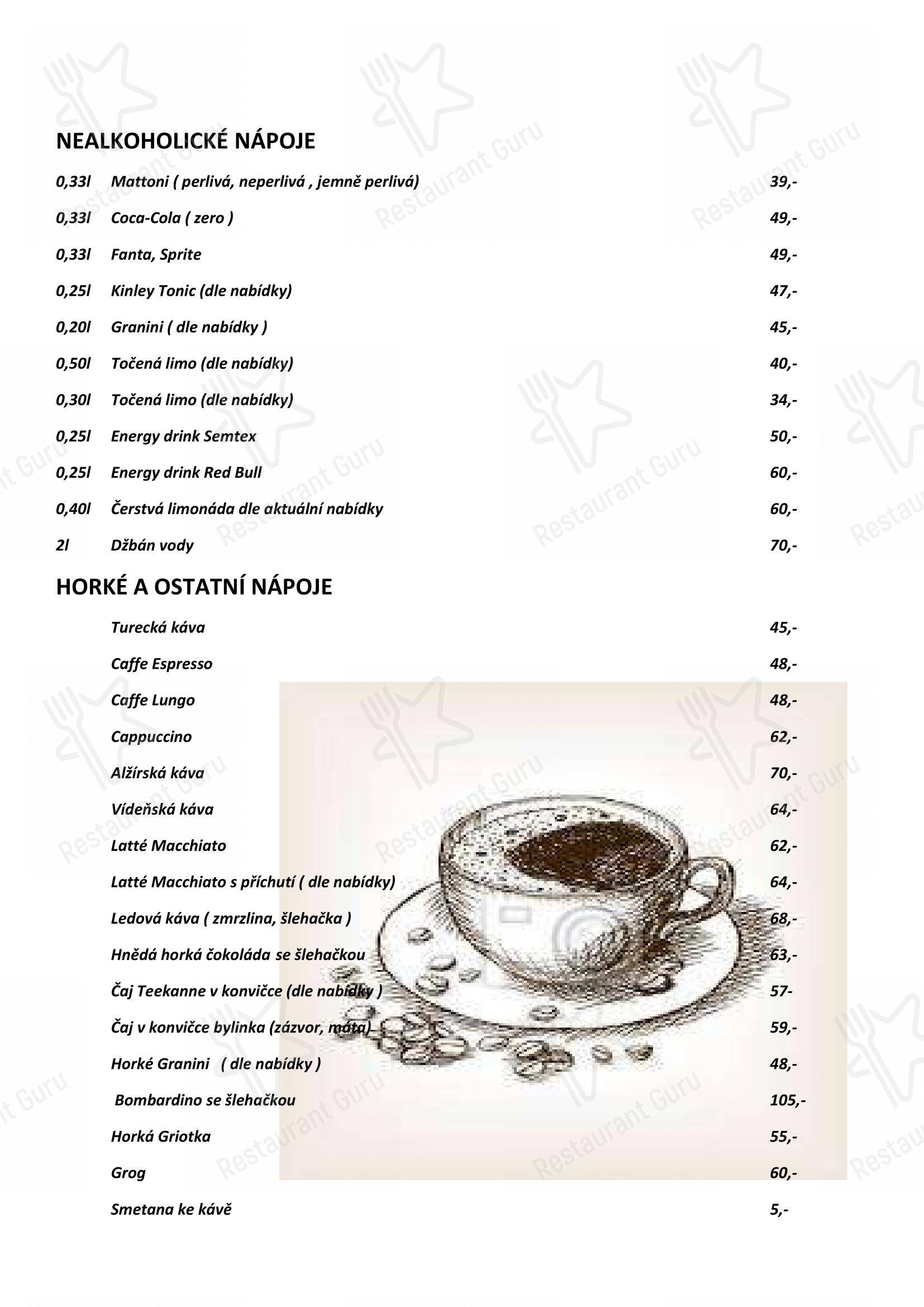 Menu at Restaurace NA PRAŽCI restaurant, Blansko