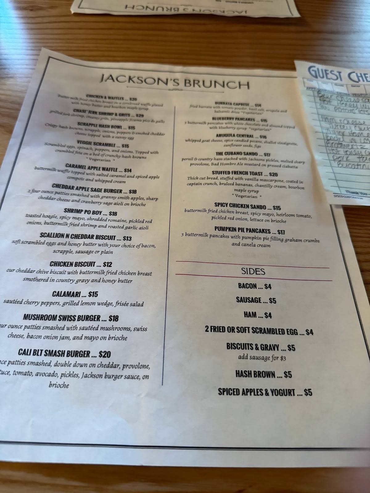 Menu at 1857 Jackson House pub & bar, Dover