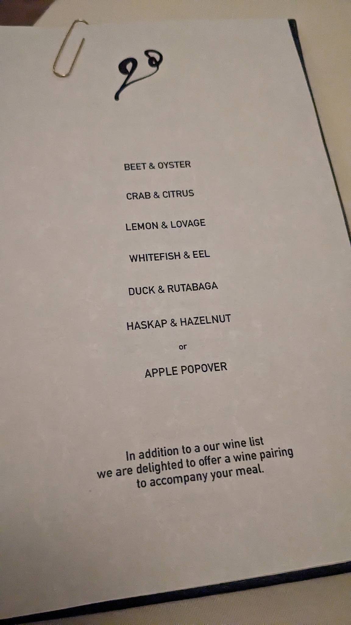 Menu at Restaurant 20 Victoria, Toronto