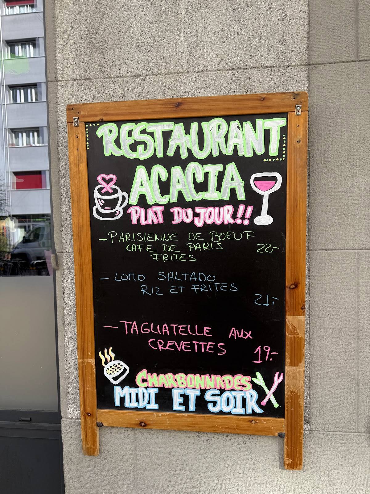 Menu at Restaurant ACACIA, Lancy