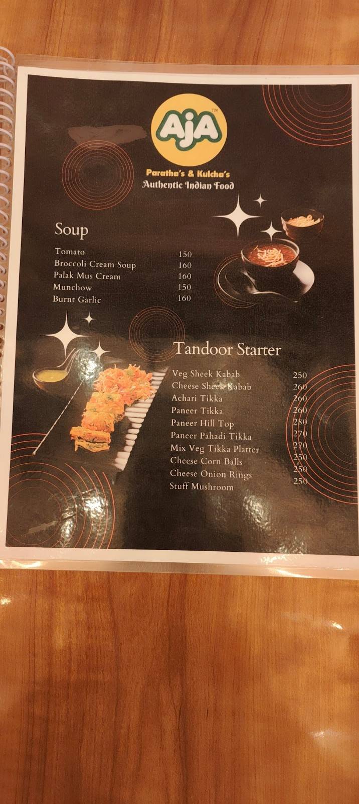 Menu at AJA Authentic Indian Food, Mumbai