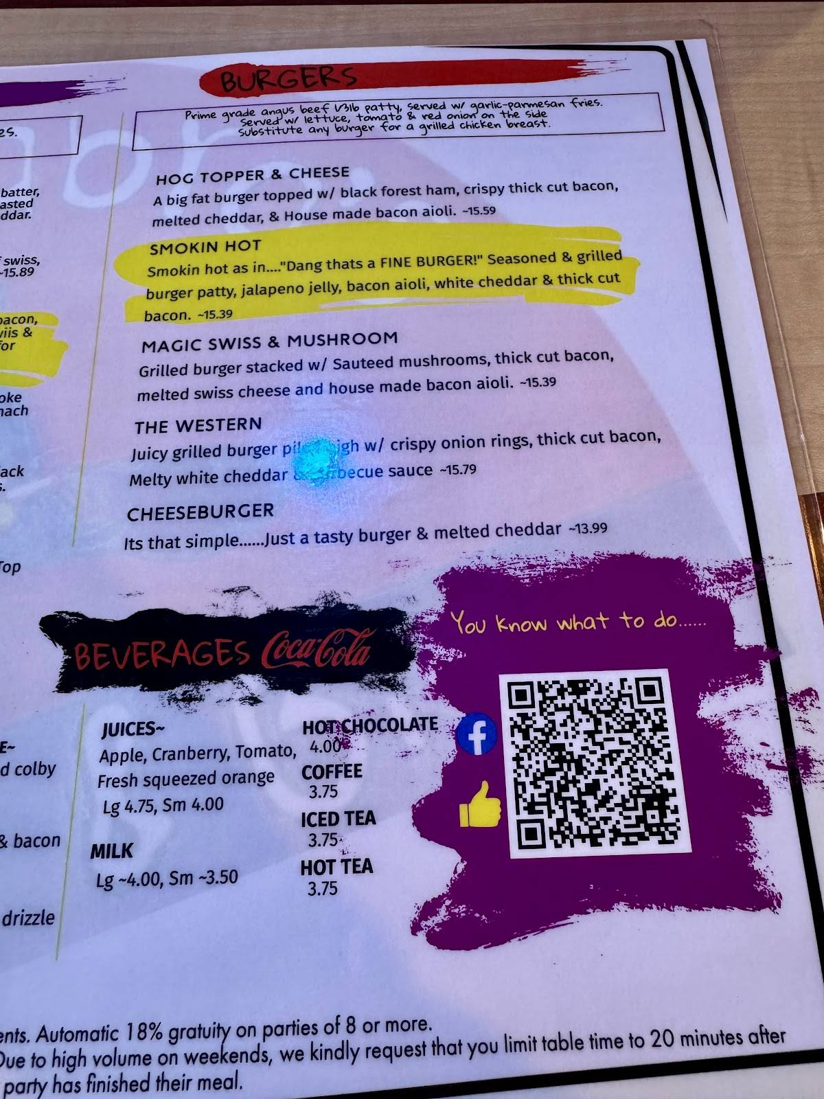 Menu at Abracadabras Pocatello restaurant, Pocatello