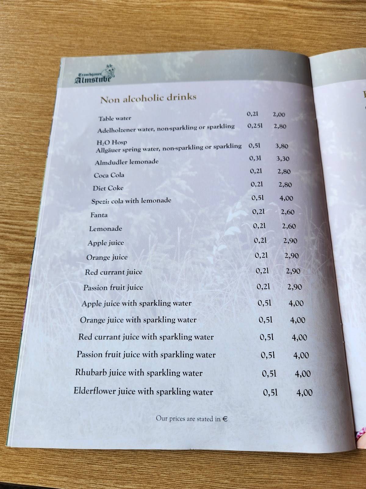 Speisekarte von Almstube Trauchgau restaurant, Halblech