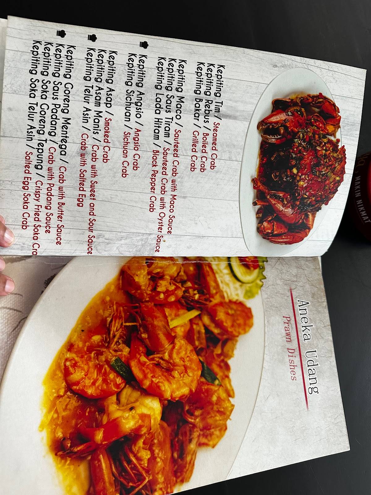 Menu at Restaurant Apong Seafood, Balikpapan