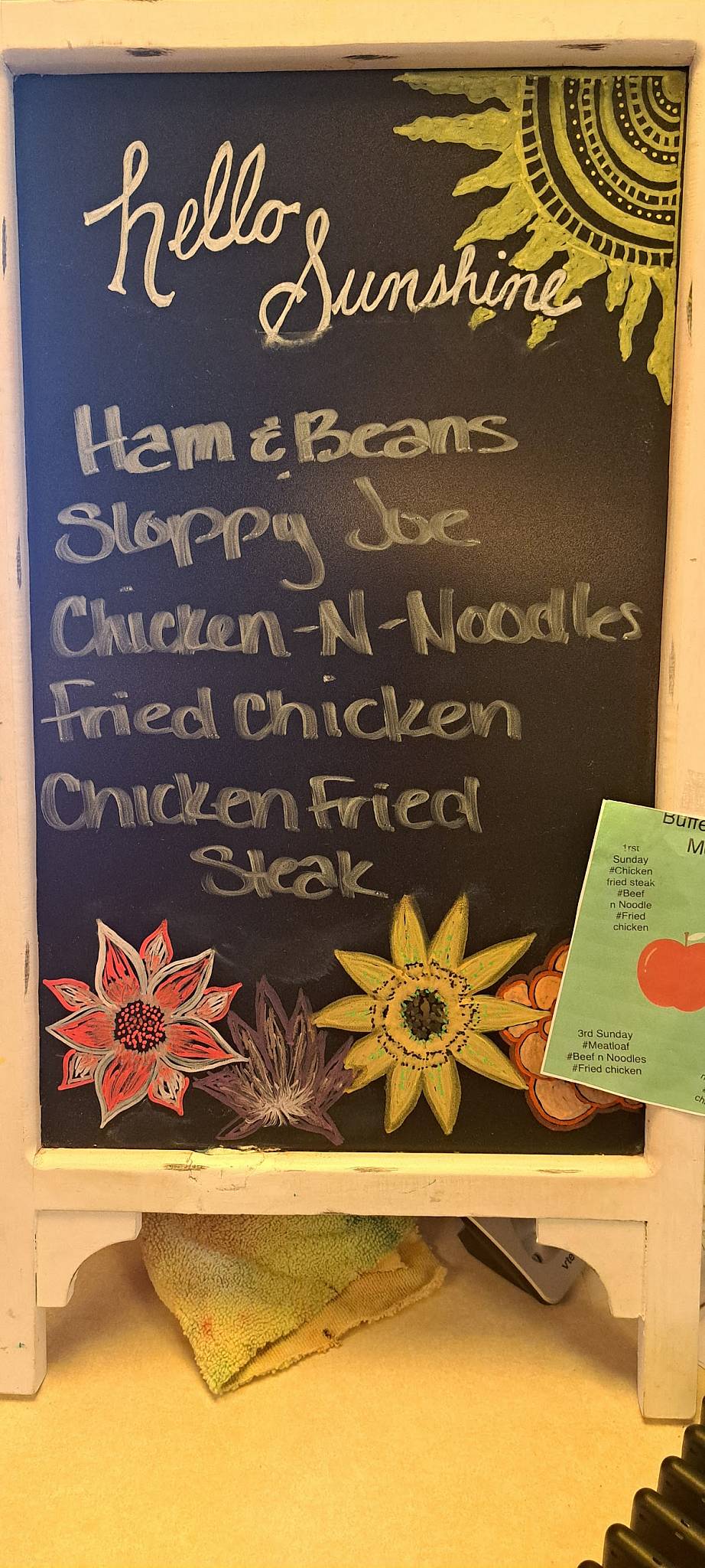 Menu at Apple Dumpling restaurant, Urbana