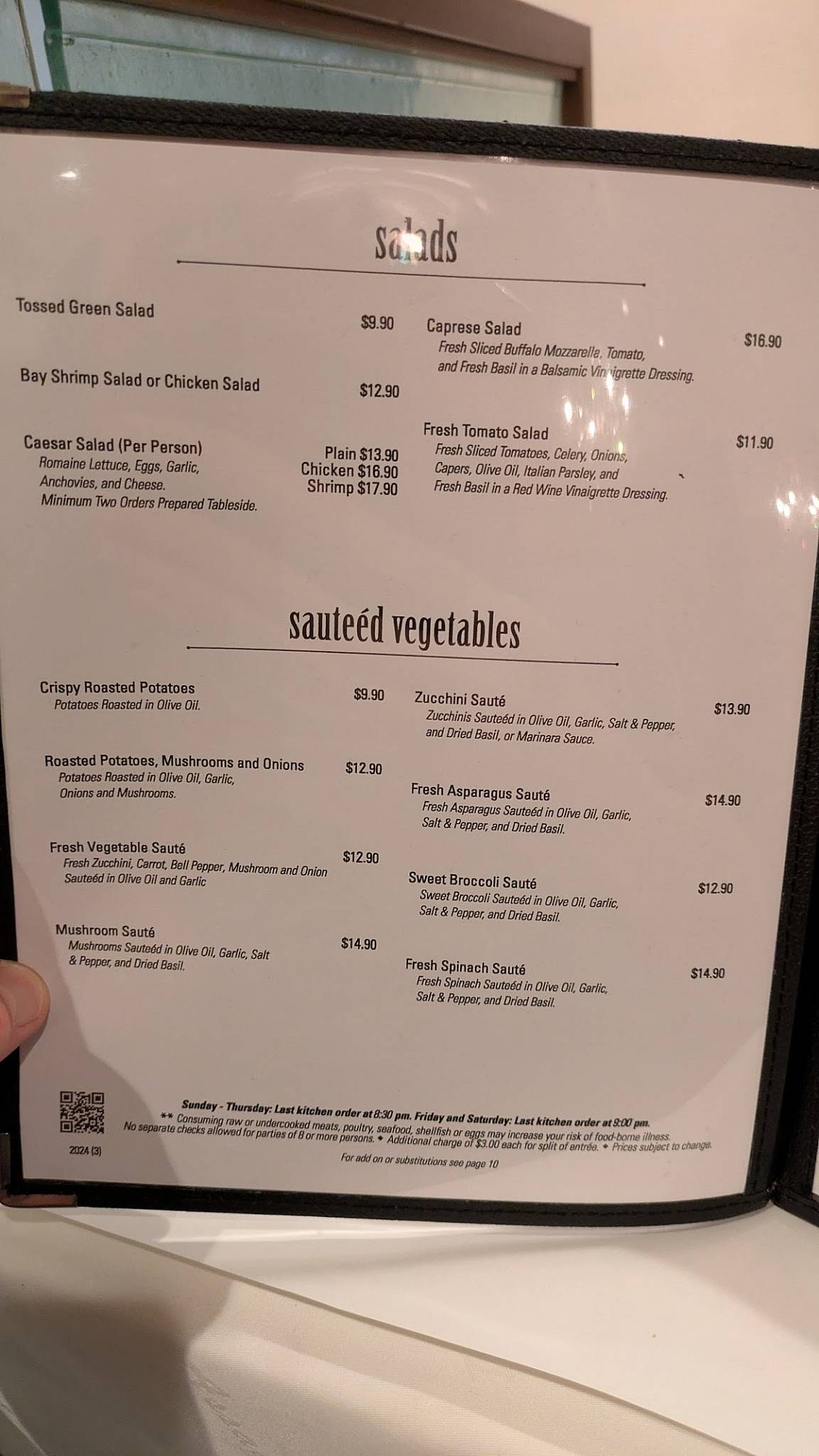 Menu at Assaggio restaurant, Honolulu, Ala Moana Blvd Suite 1259