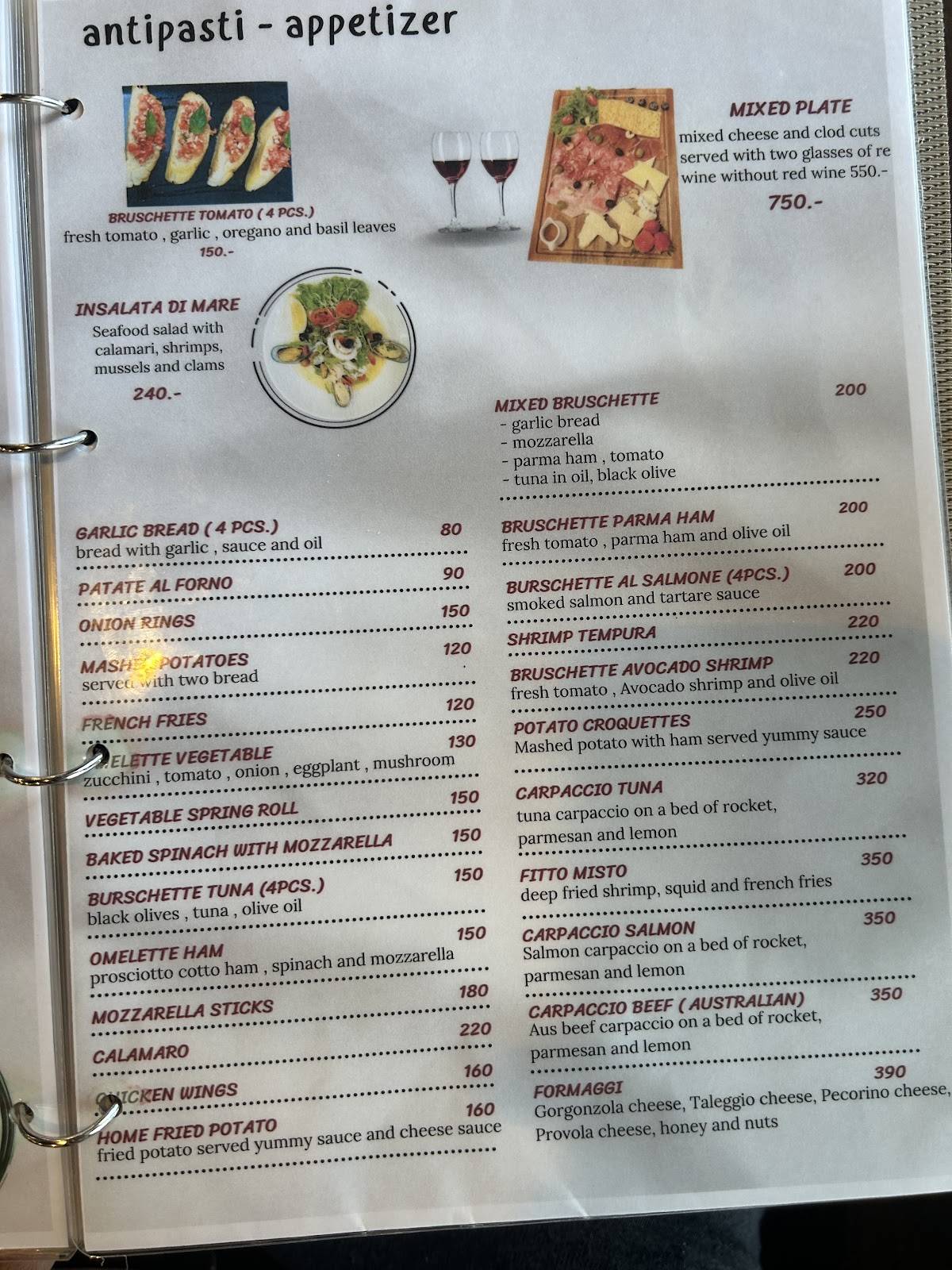Menu at Atom Resto Phi Phi restaurant, Ao Nang