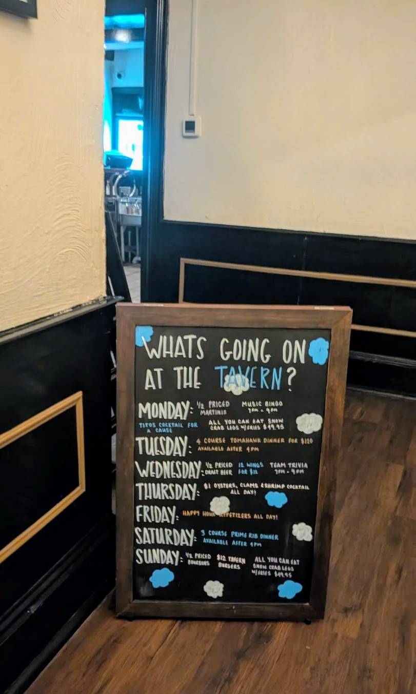 Menu at Augustine Tavern restaurant, Port Penn