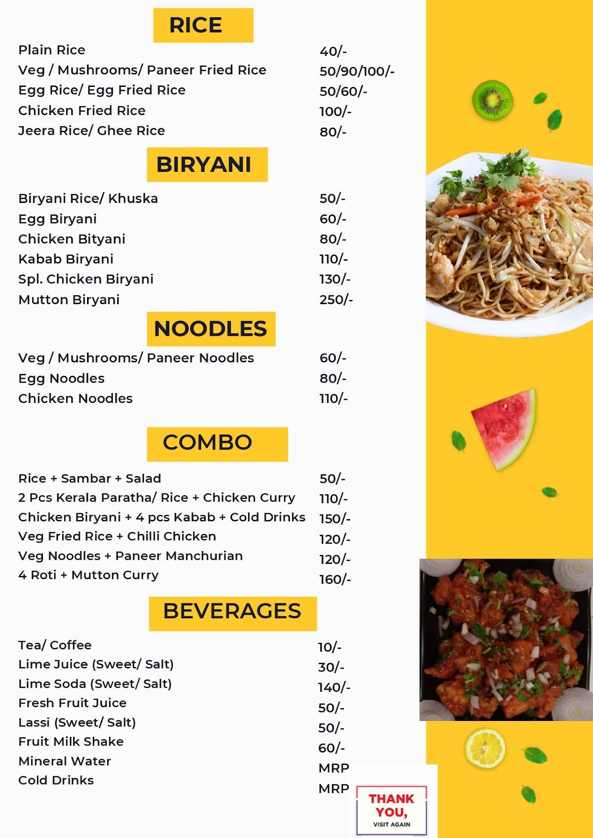 Menu at Bay Leaf Restaurant, Bengaluru