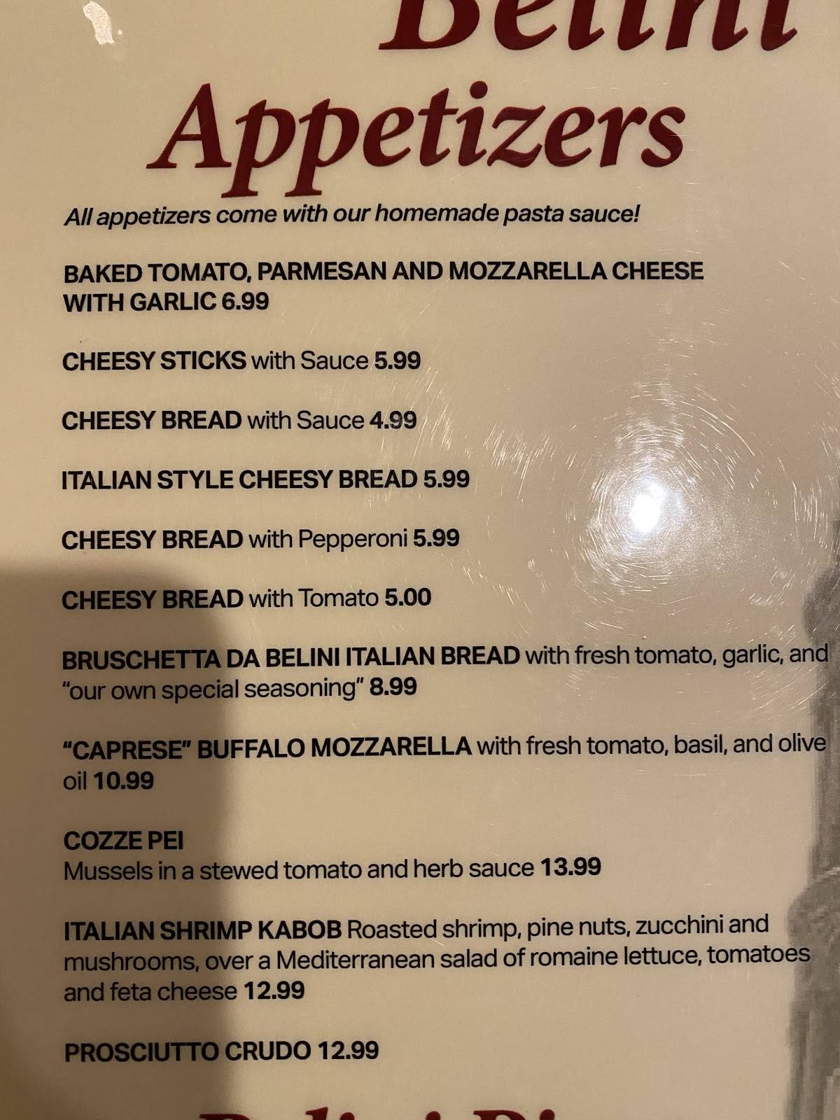 Menu at Melini Cucina Italian Restaurant, Portsmouth, 603 Chillicothe St