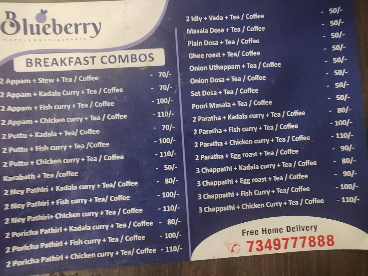 Menu at Blue Berry Restaurant, Bengaluru, 56