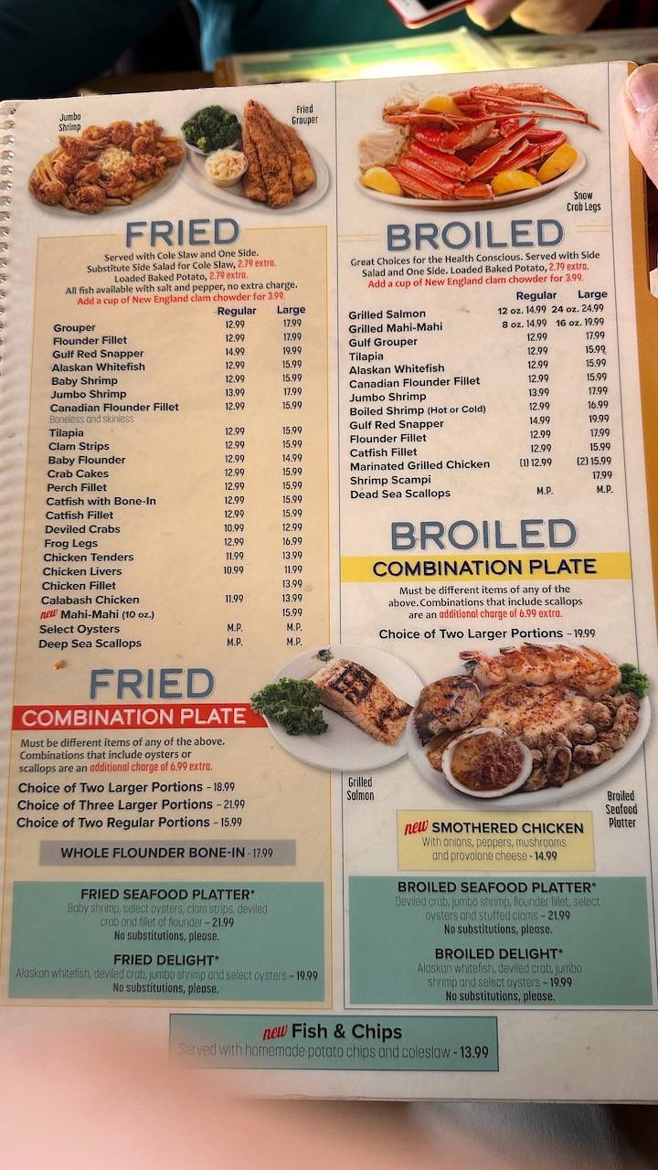 Menu at Blue Ocean Seafood Restaurant, Clinton
