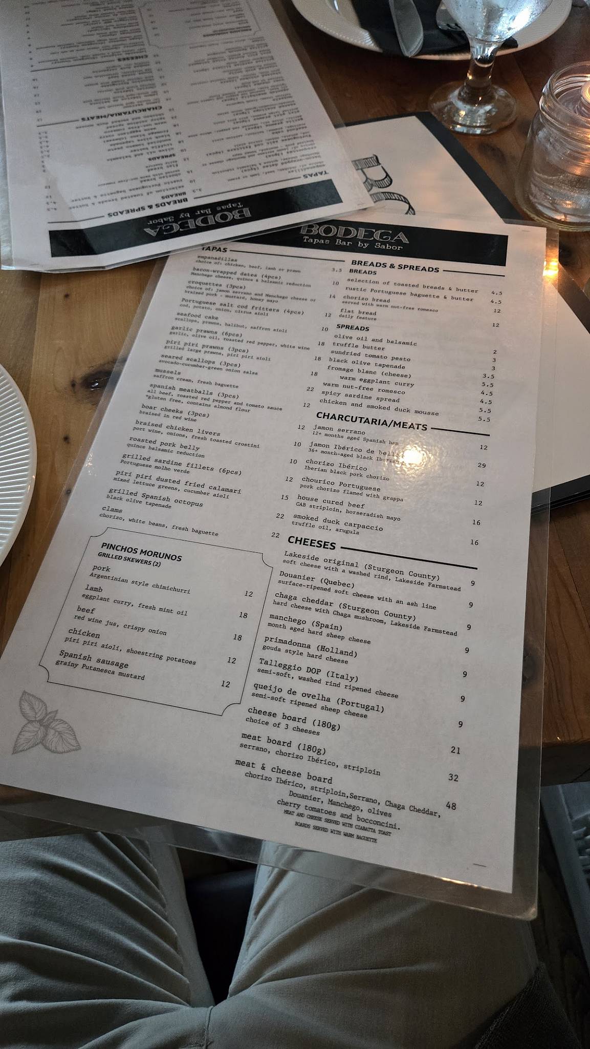 Menu at Bodega 124 Street restaurant, Edmonton, Stony Plain Rd