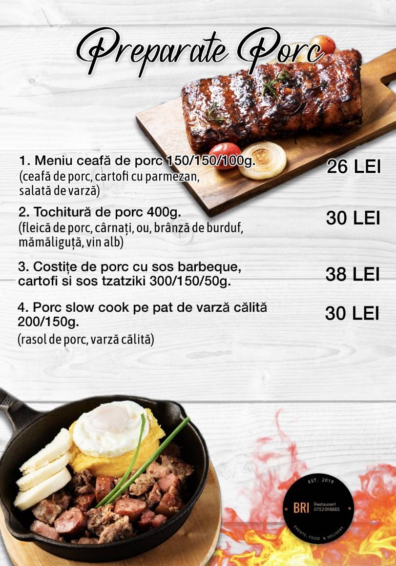Menu at Bri Restaurant, Tomești