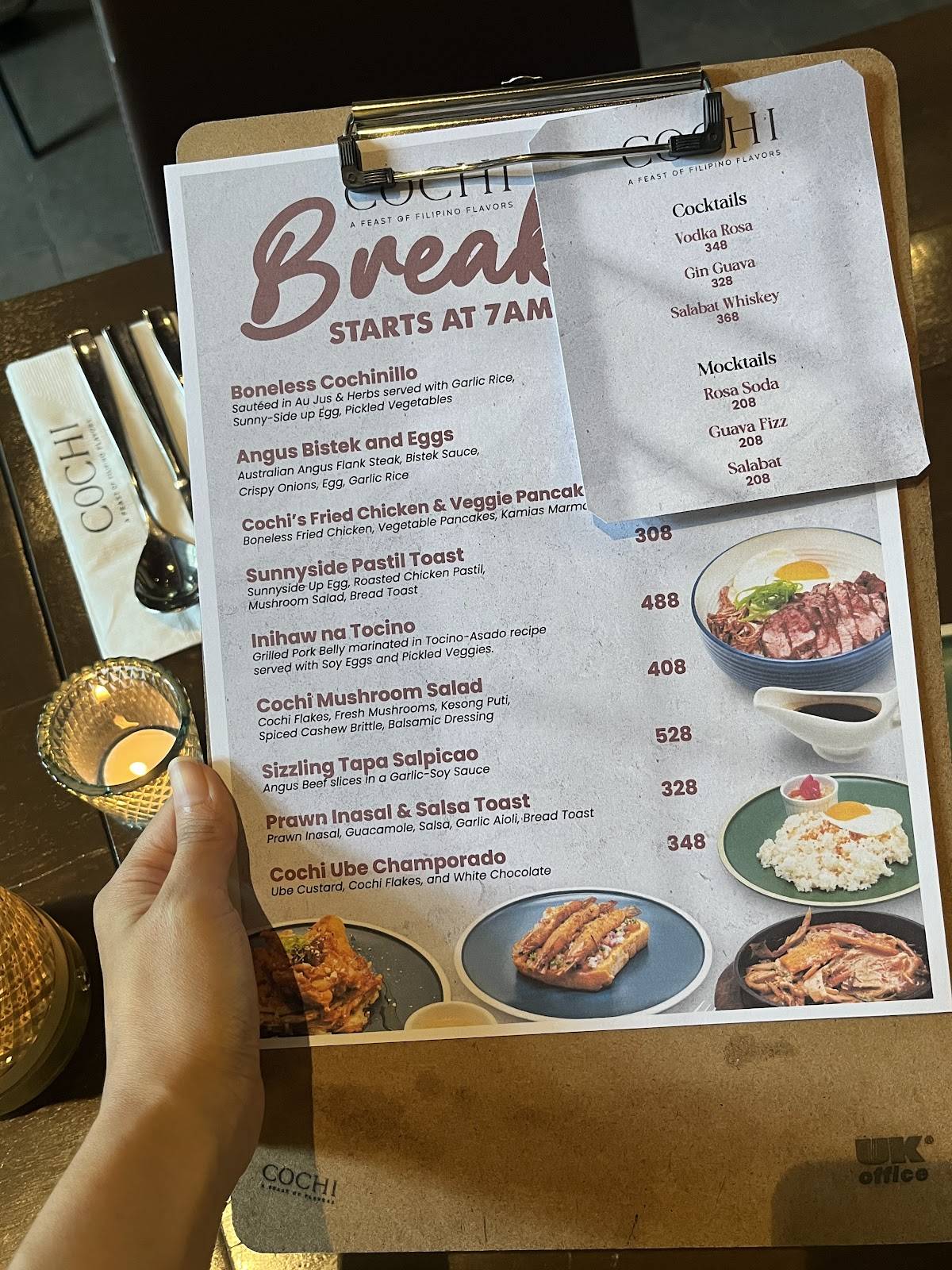 Menu at COCHI by Marvin Agustin restaurant, Taguig
