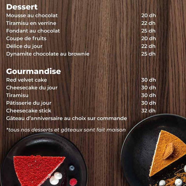 Menu au Restaurant Cafe Sabor Arte, Agadir