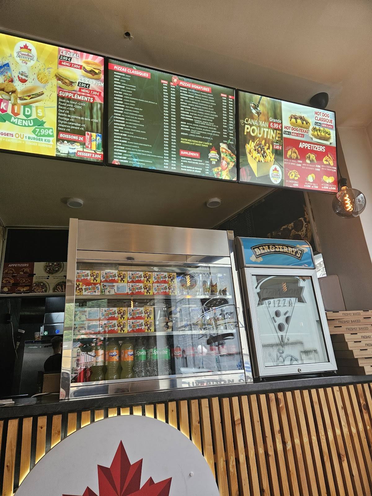 Menu au Canadian burgers and pizza SPA, Spa