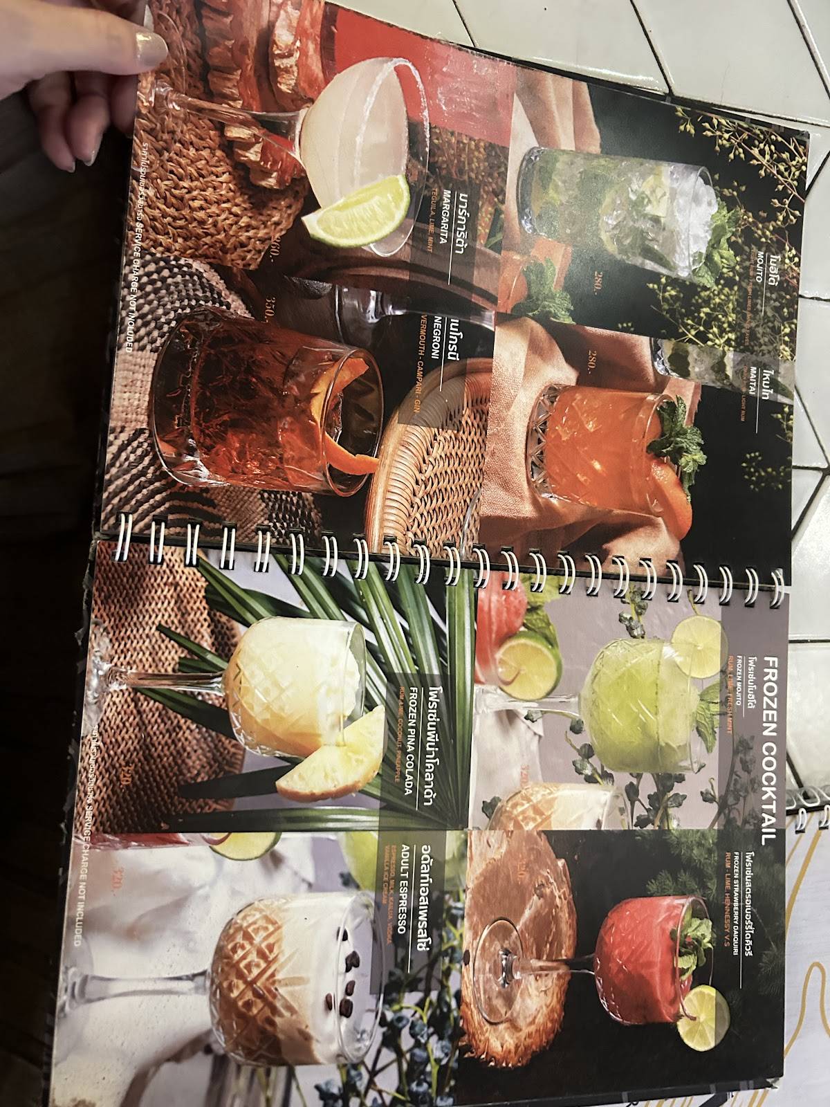 Menu at Cave Beach Club, Na Chom Thian