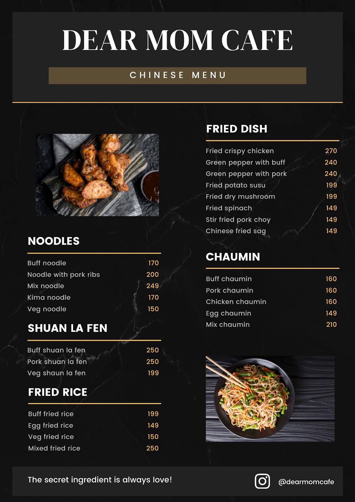 Menu at Cave cafe, New Delhi