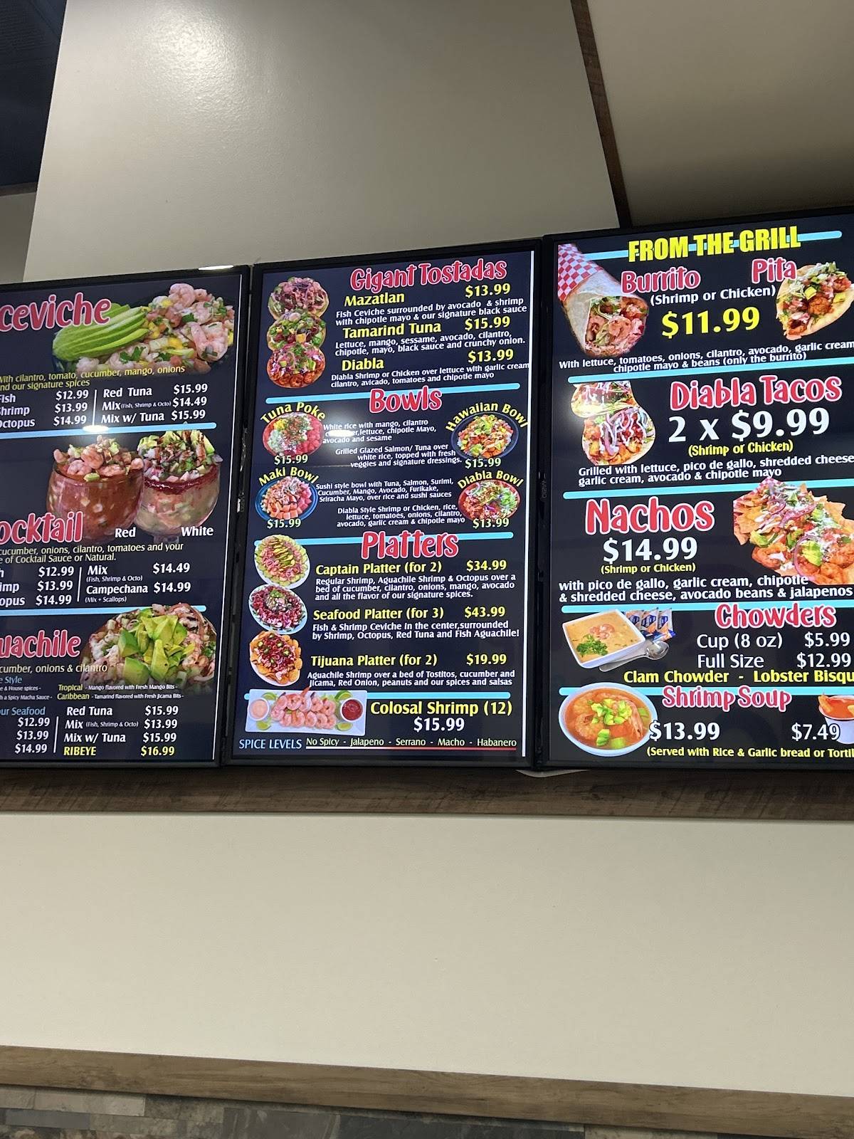 Menu at Ceviche Ria #4 restaurant, The Woodlands