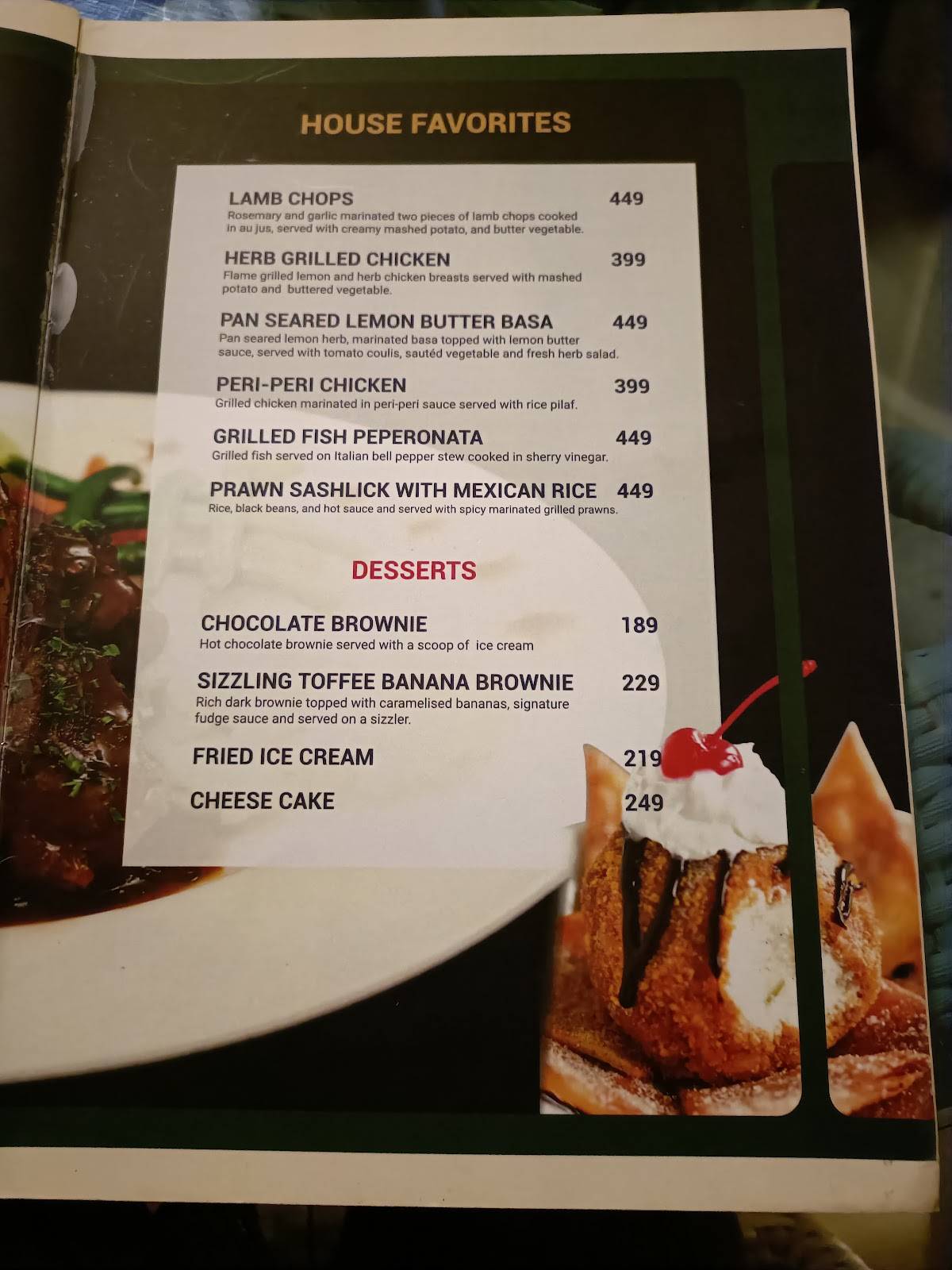 Menu at Château Dé Café, Hyderabad