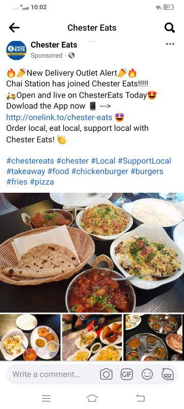 Menu at Chai Station - Vegetarian vegan Indian restaurant, Chester
