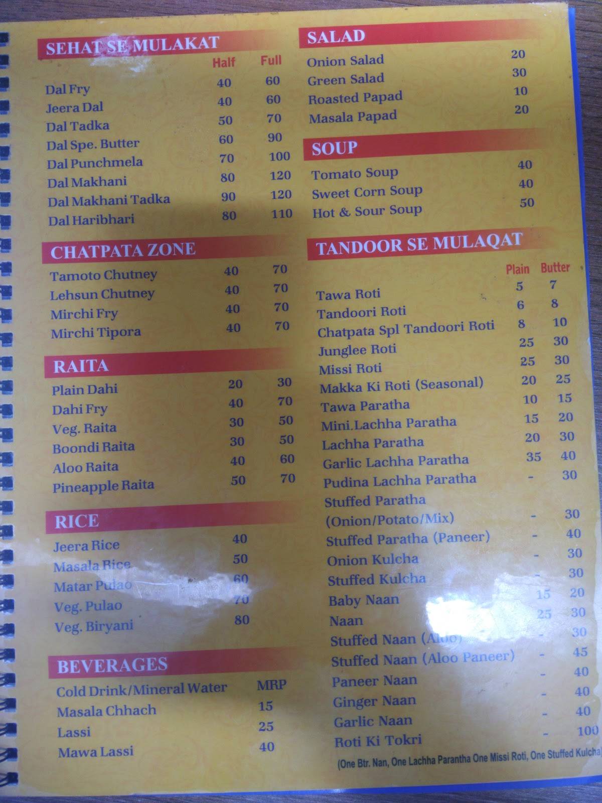 Menu at Shree Chatpata Corner Pure Veg Restaurant, Jaipur