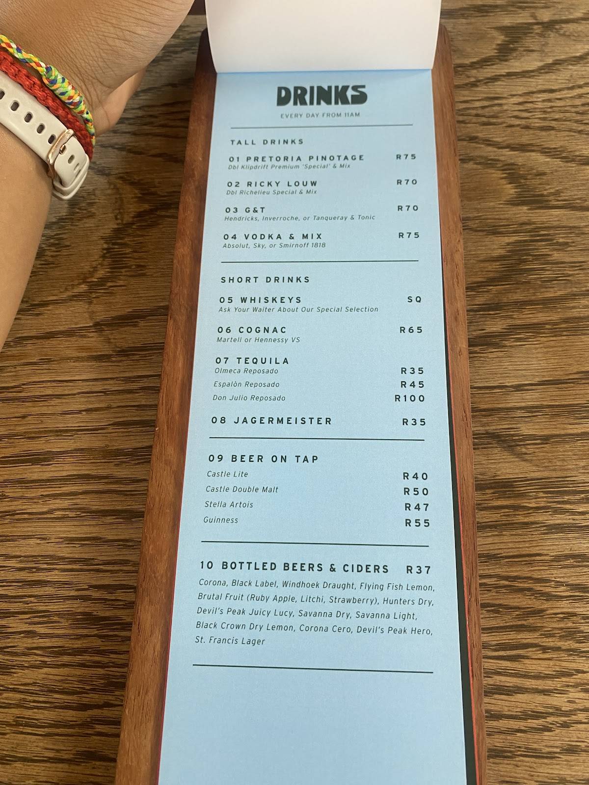 Menu at Cheese Louise Social Club, Pretoria