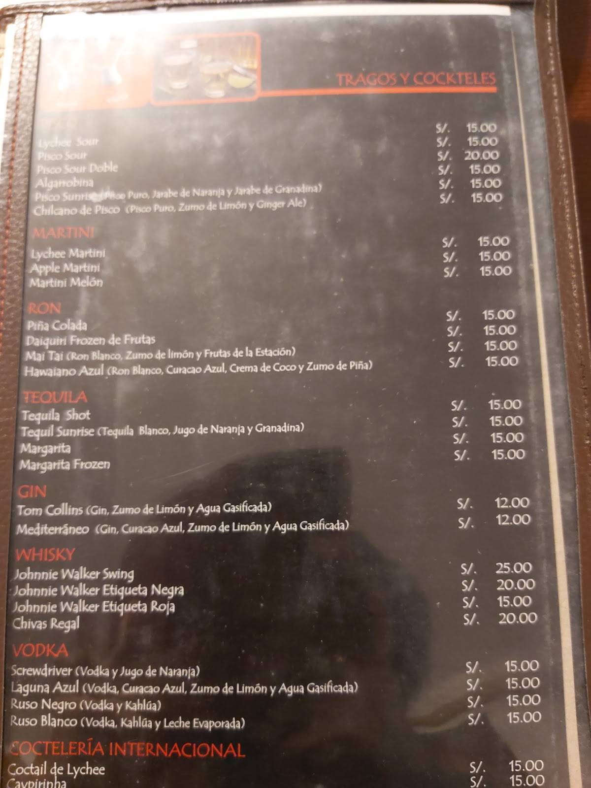 Carta del restaurante Chifa San Joy Lao, Lima, Jr. Ucayali 779