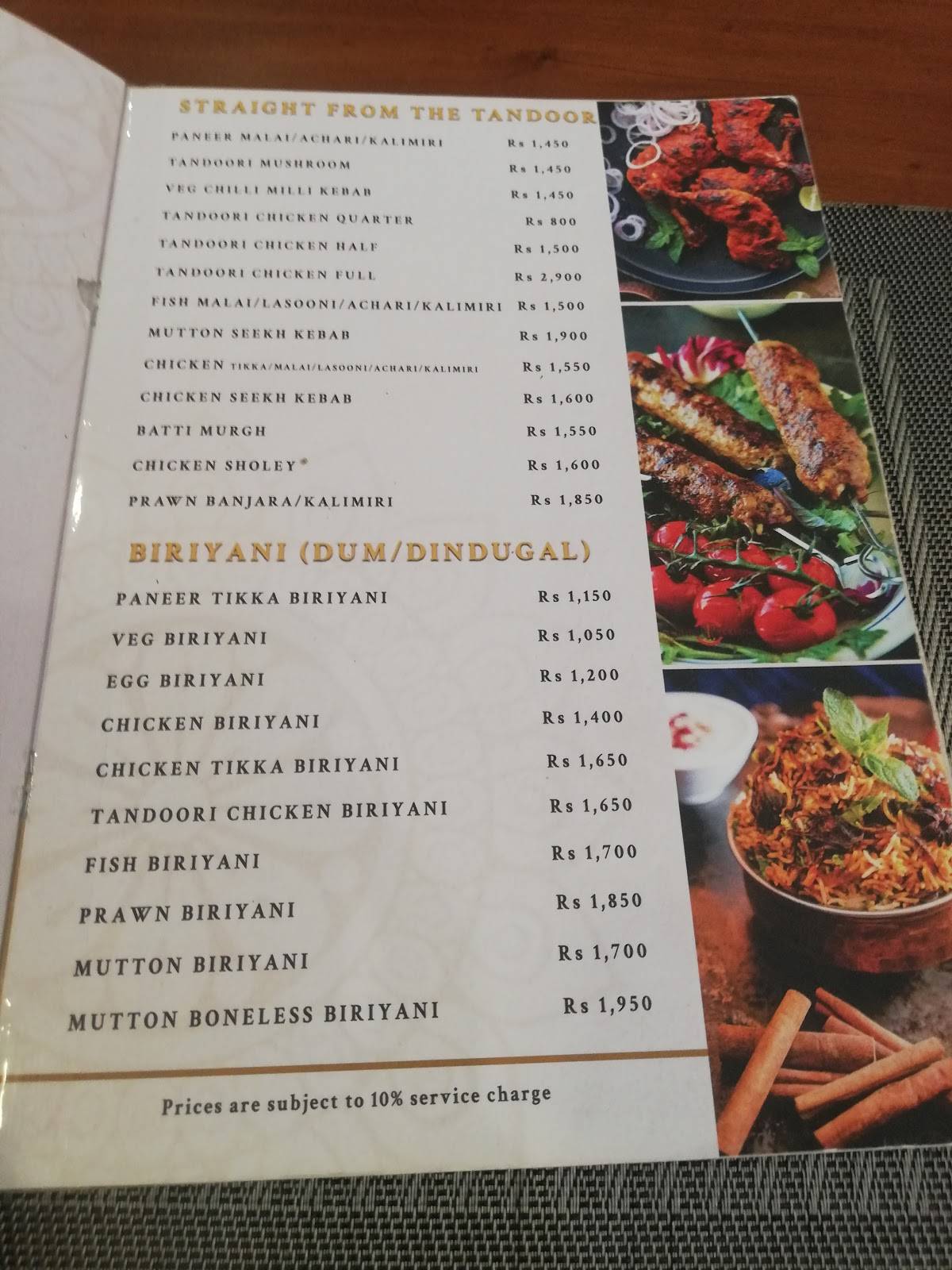 Menu at Chola Authentic Indian Restaurant @ One Galle Face, Colombo