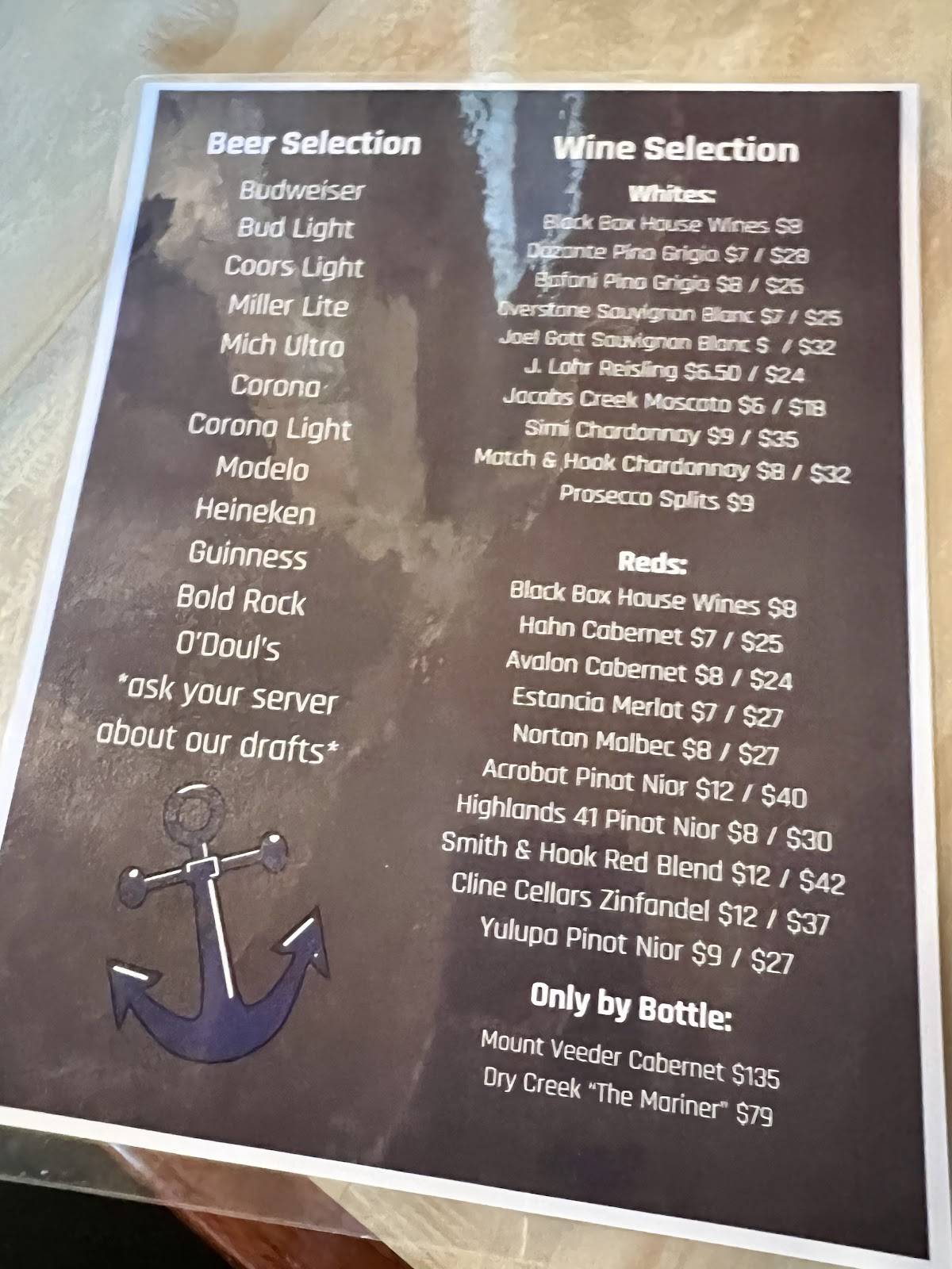 Menu at Coinjock Marina Restaurant, Coinjock