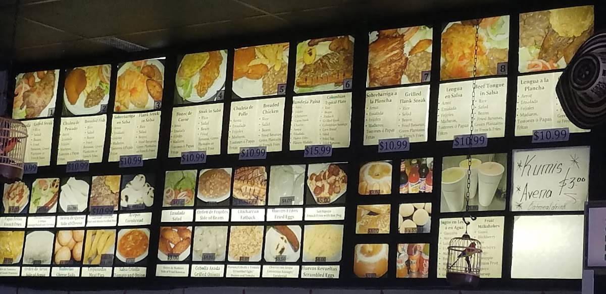 Menu at Colombian Bakery Restaurant, Statesville