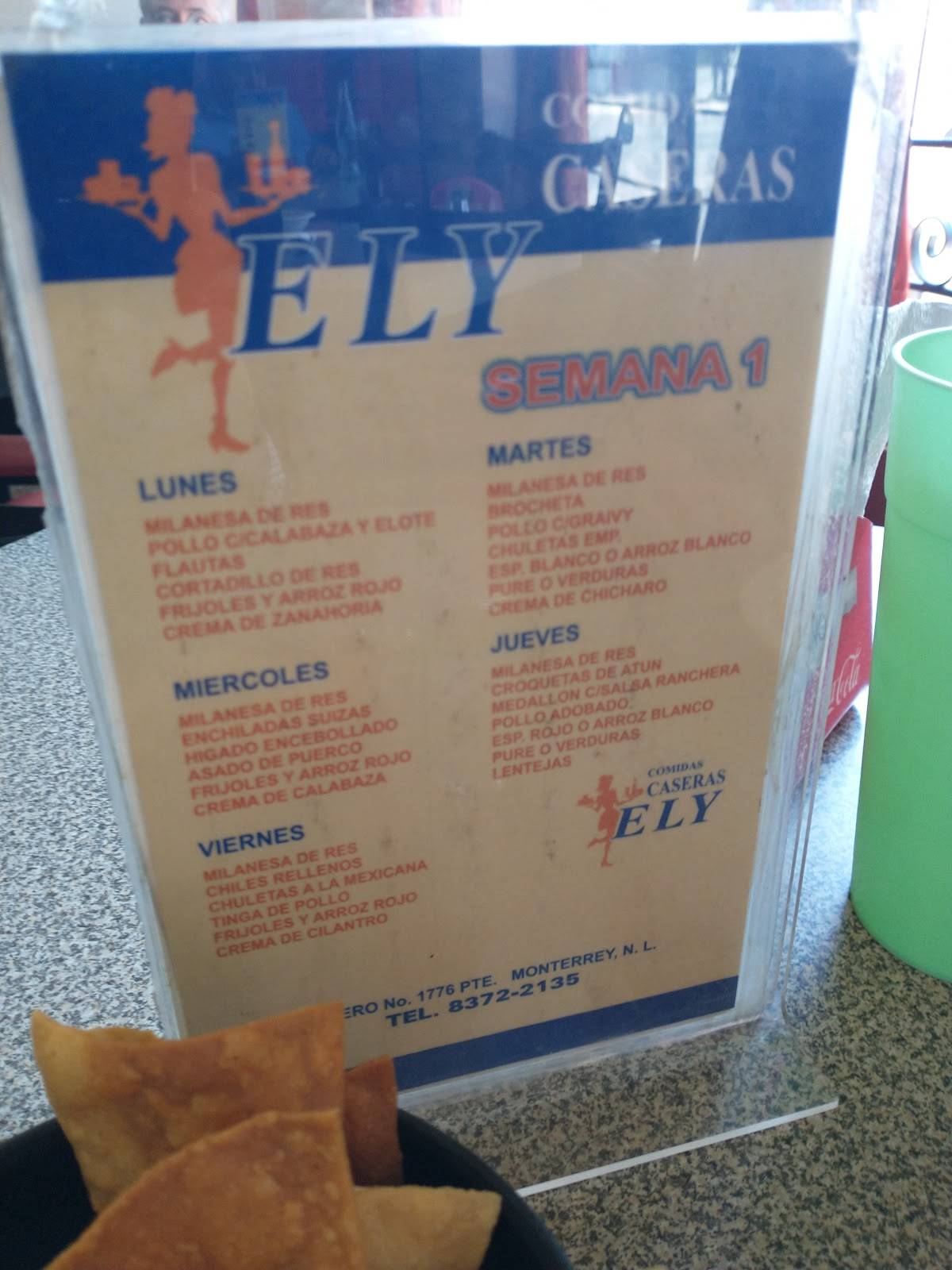 Carta del restaurante Comidas Caseras Ely, Monterrey