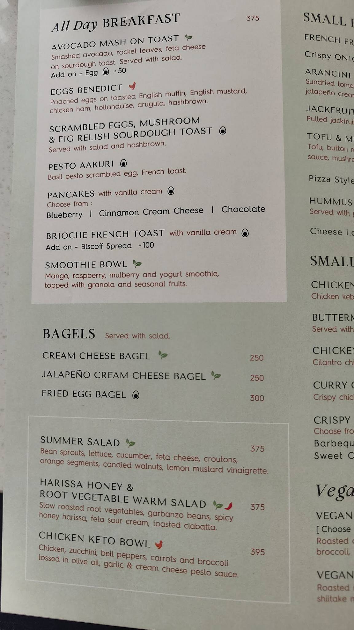 Menu at Conçu Sainikpuri, Hyderabad