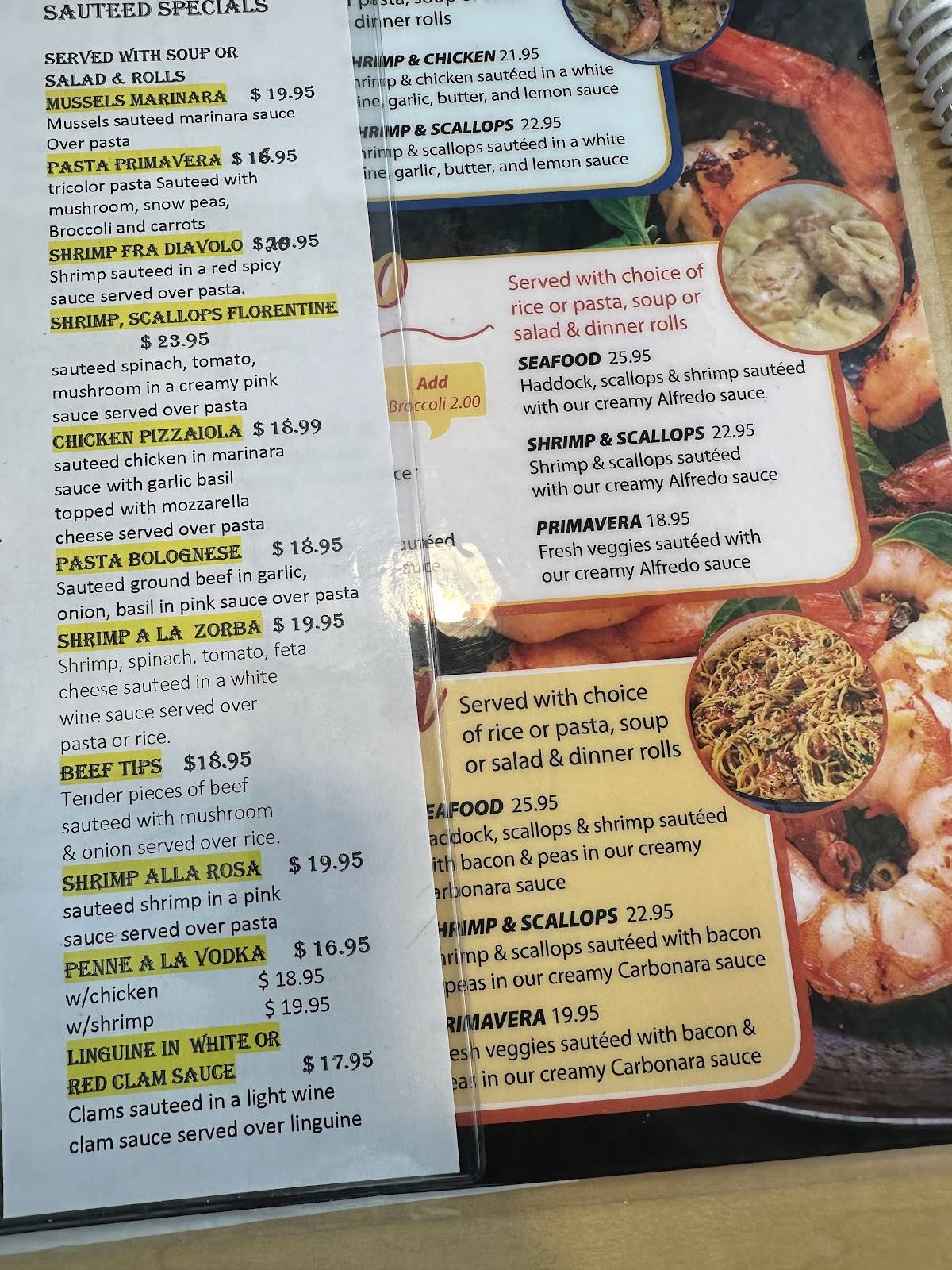 Menu at Coplay Eatery restaurant, Coplay