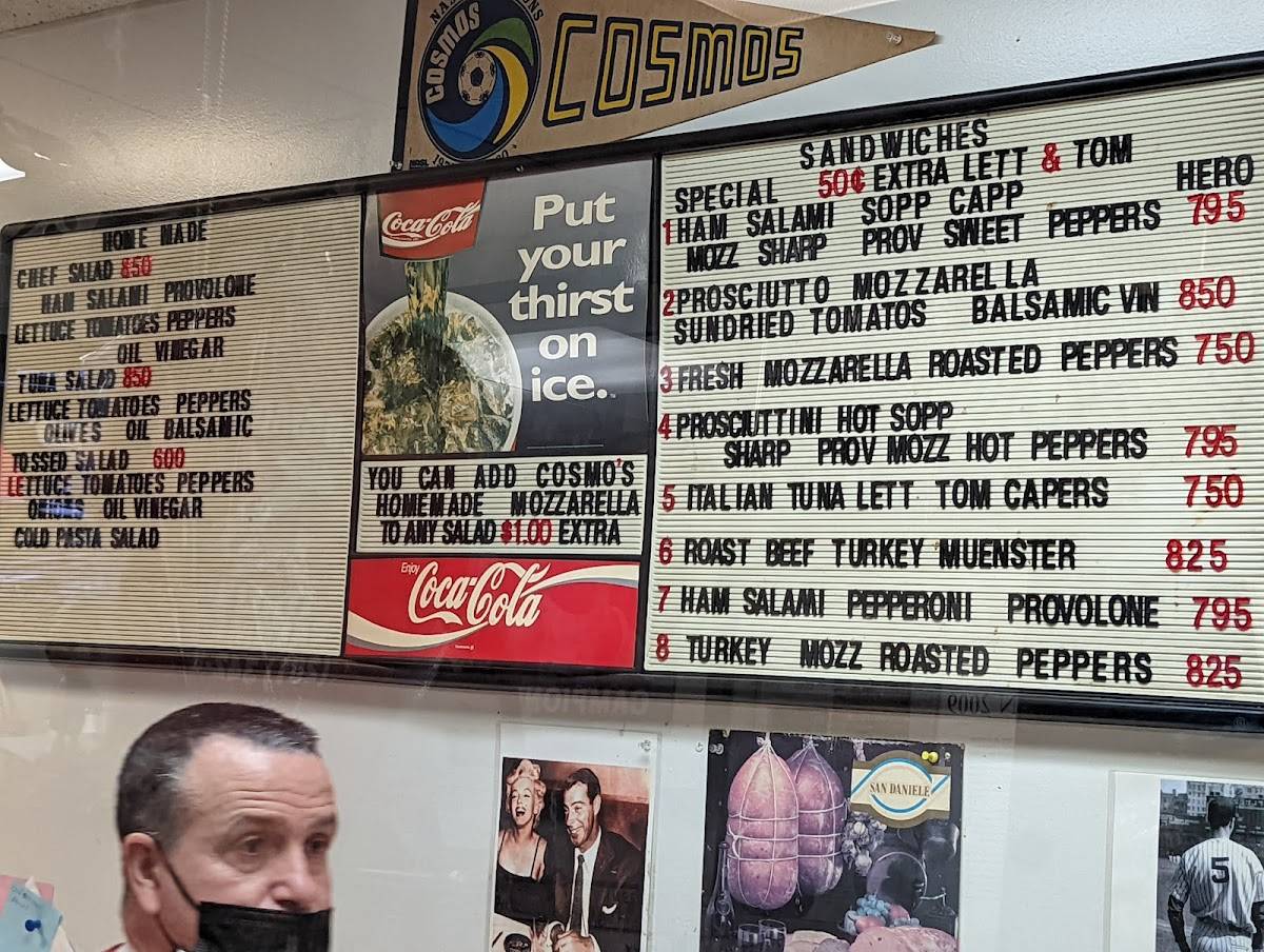 Menu at Cosmo's Italian Salumeria pizzeria, Hackensack