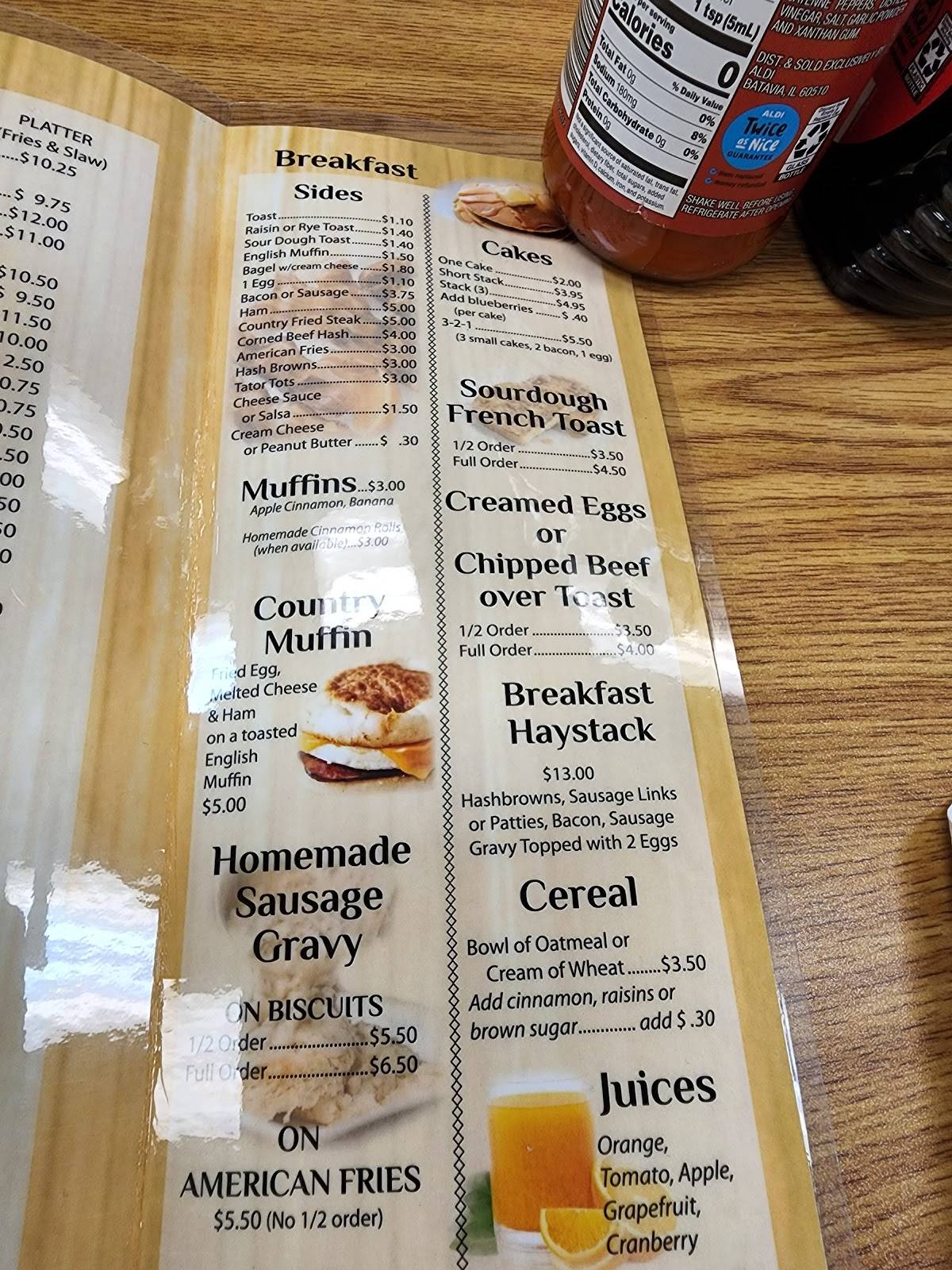 Menu at Country Cupboard restaurant, Streator, 124 S Vermillion St