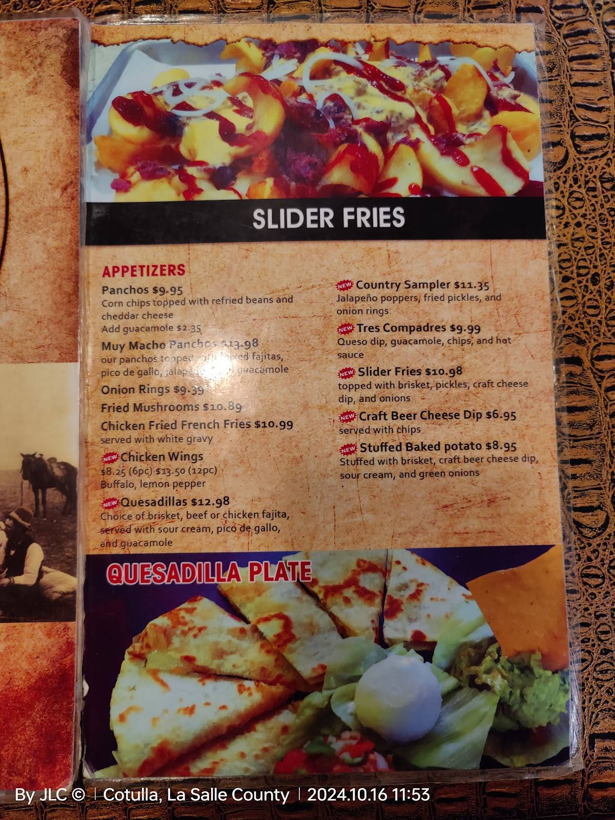 Menu at Country Store Restaurant, Cotulla, 78 I-35